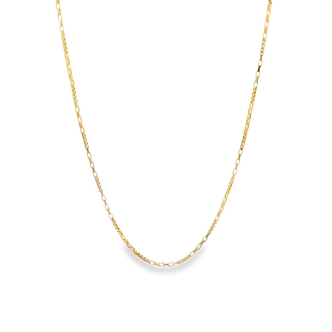 Diamond Cut Figaro Inspired Box Chain | Faceted Figaro-style Box Link ...