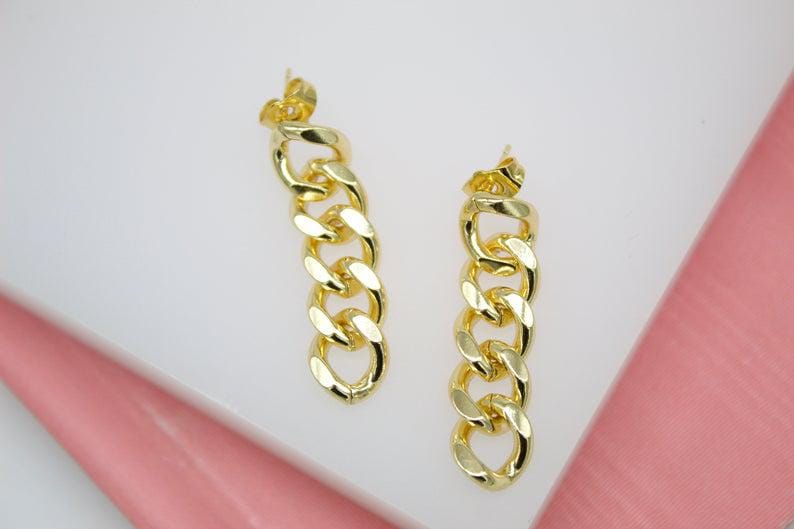 Cuban Link Chain Dangle Drop Earrings | Cuban Link Drop Earrings | Men ...