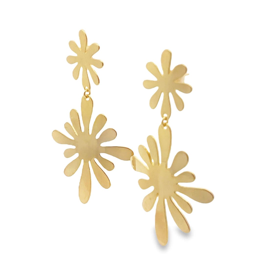 Abstract Floral Drop Dangle Flower Earrings | Modern Floral Drop ...