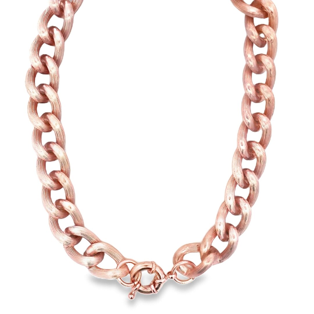 13mm Textured Pink Cuban Chain | Chunky Pink Curb Link | Heavy Textured ...