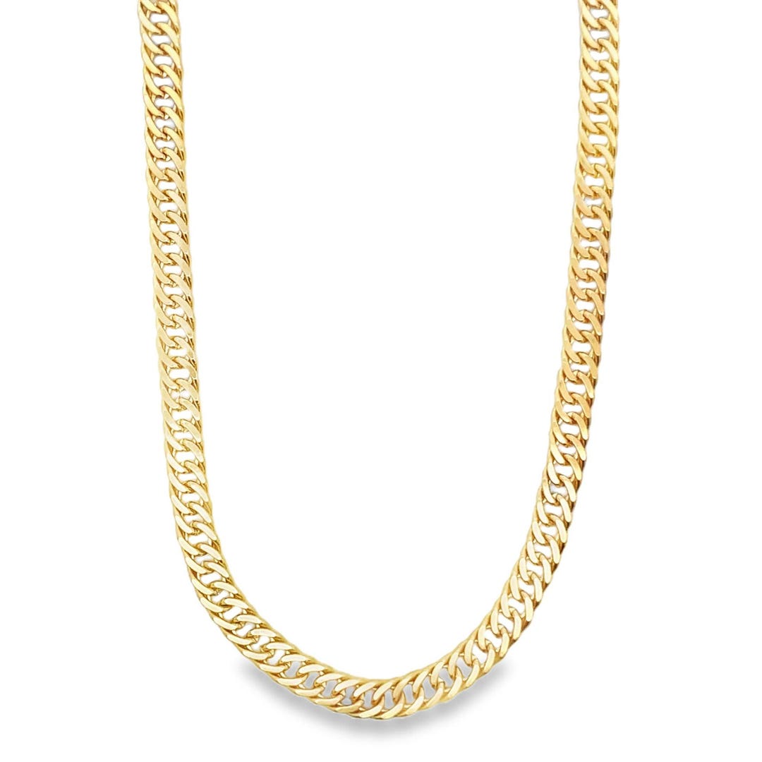 6mm Cuban Double Curb Chain | Thick Cuban Link Necklace | Heavy Double ...