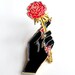 Hand Holding Rose Enamel Pin Brooch Rose Thorns Hand Blood - Etsy