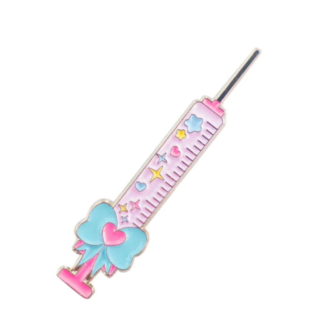 Yami Kawaii Syringe Enamel Pin Harajuku Decora Pink Pastel Goth Sick ...