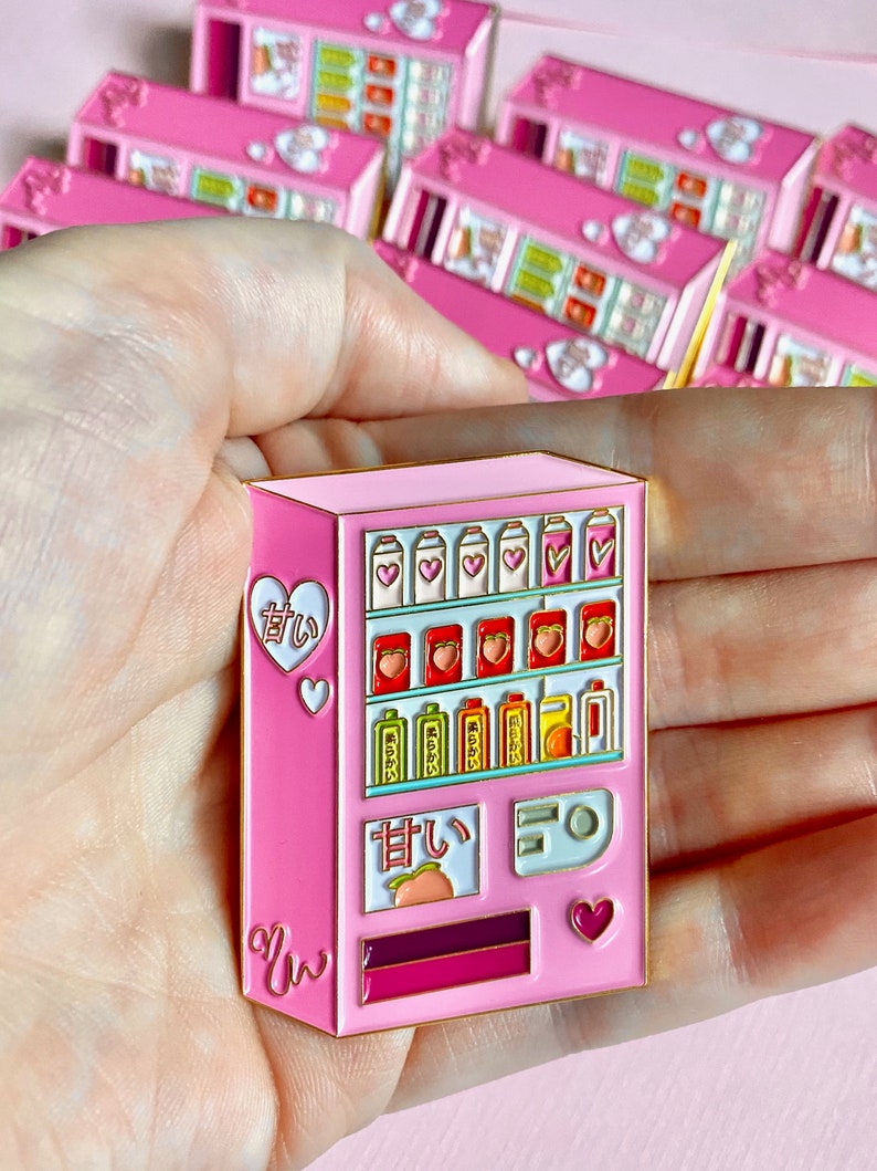 Japanese Vending Machine Pink Enamel Pin Pink Vending | Etsy