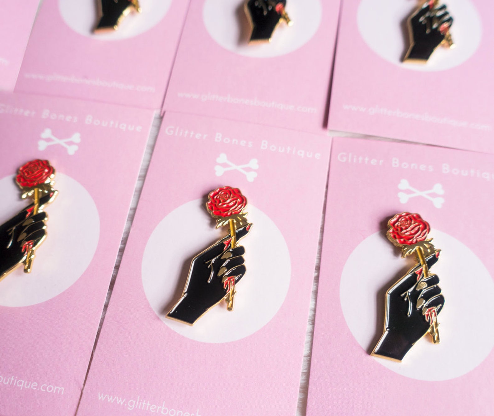 Hand Holding Rose Enamel Pin Brooch Rose Thorns Hand Blood - Etsy