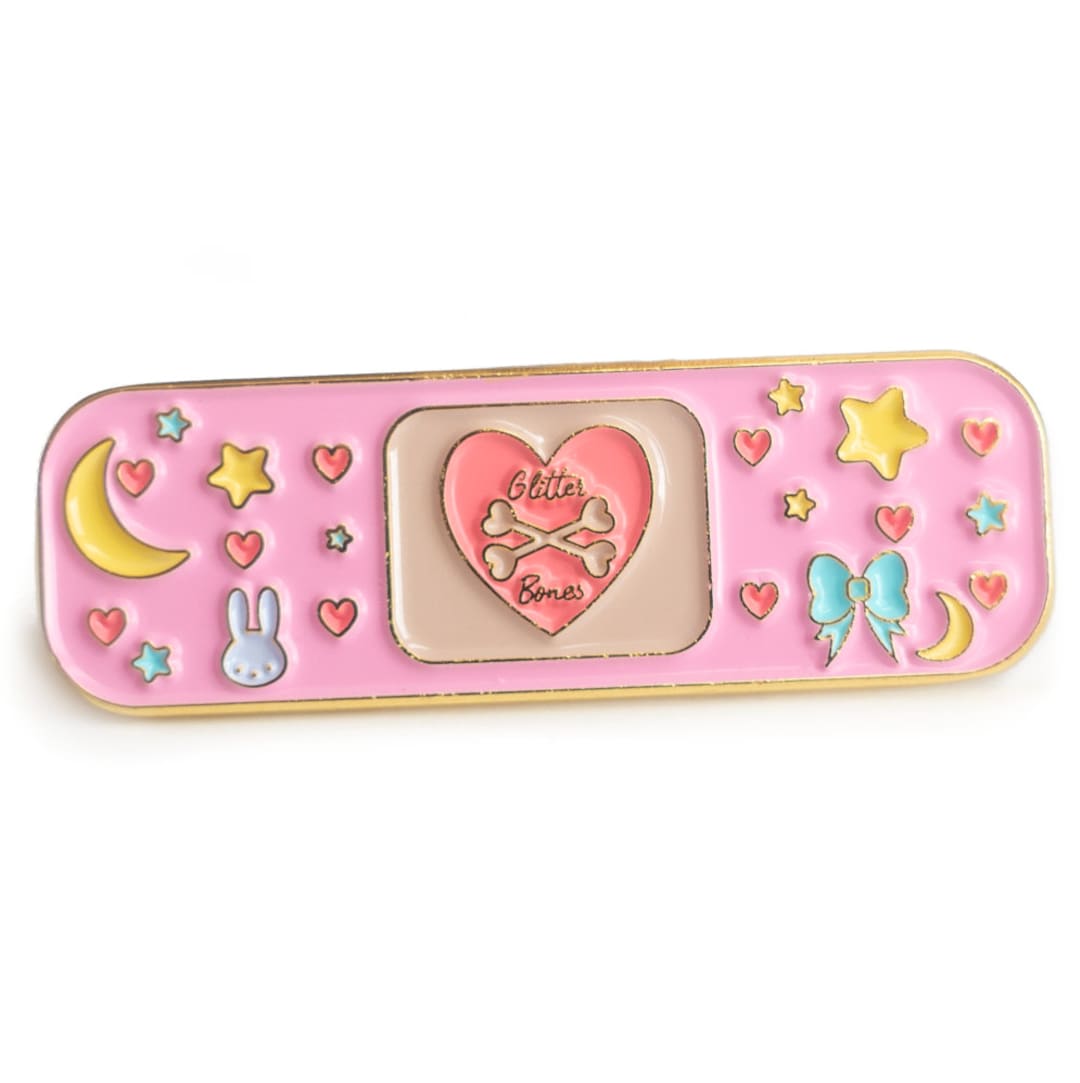 Decora Kawaii Bandage Enamel Pin - Harajuku Yami Kawaii Pink Pastel ...