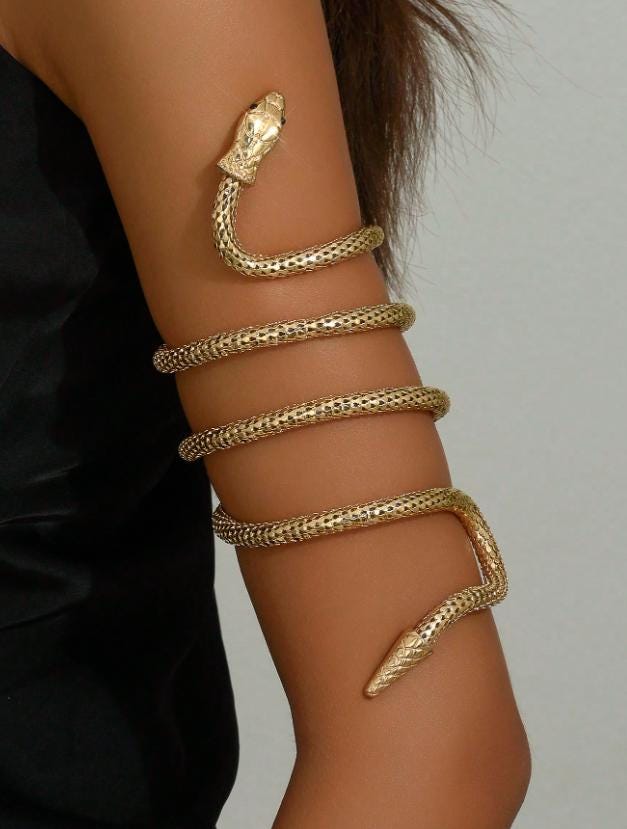 Gold Snake Arm Cuff: Bendable Serpent Bracelet, Egyptian Armlet - Etsy