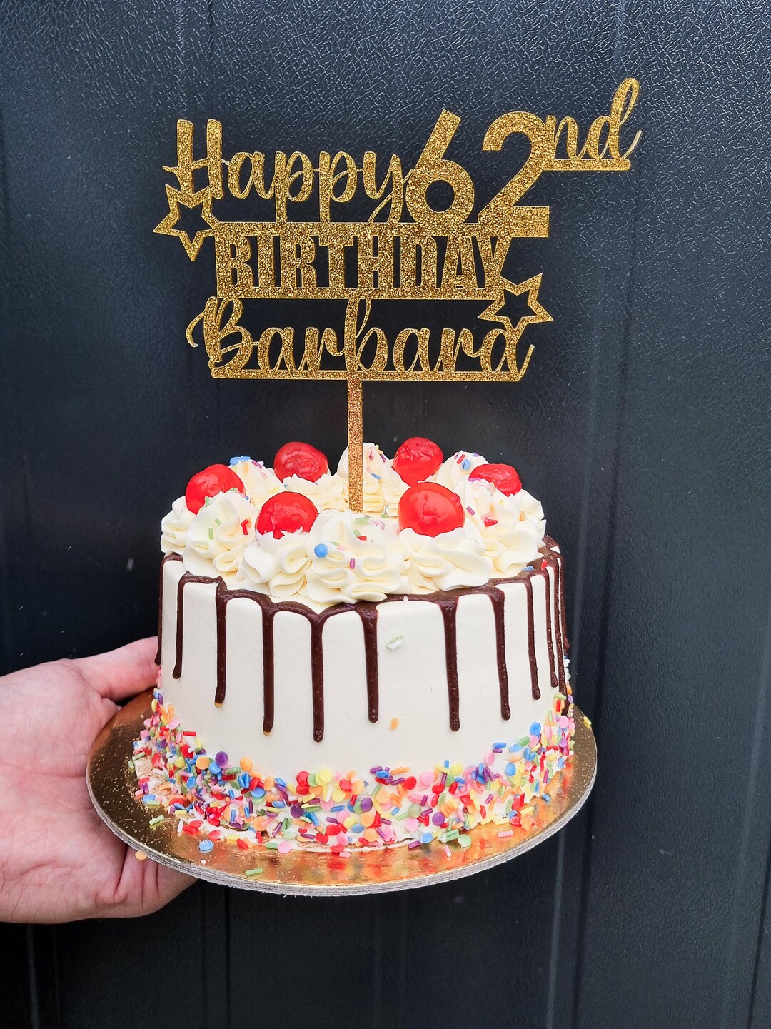Custom Happy Birthday Cake Topper – Personalized With Name & Age! - Etsy