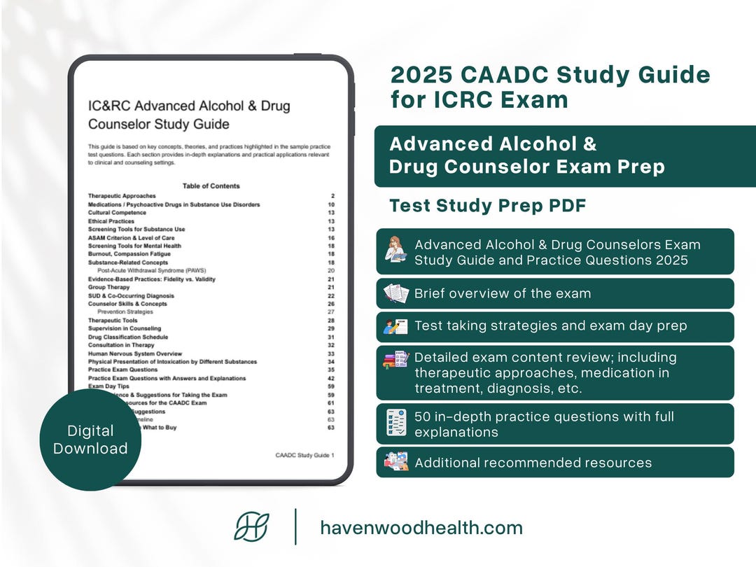 CAADC Exam Study Guide – 2025 ICRC AADC Preparation - Etsy