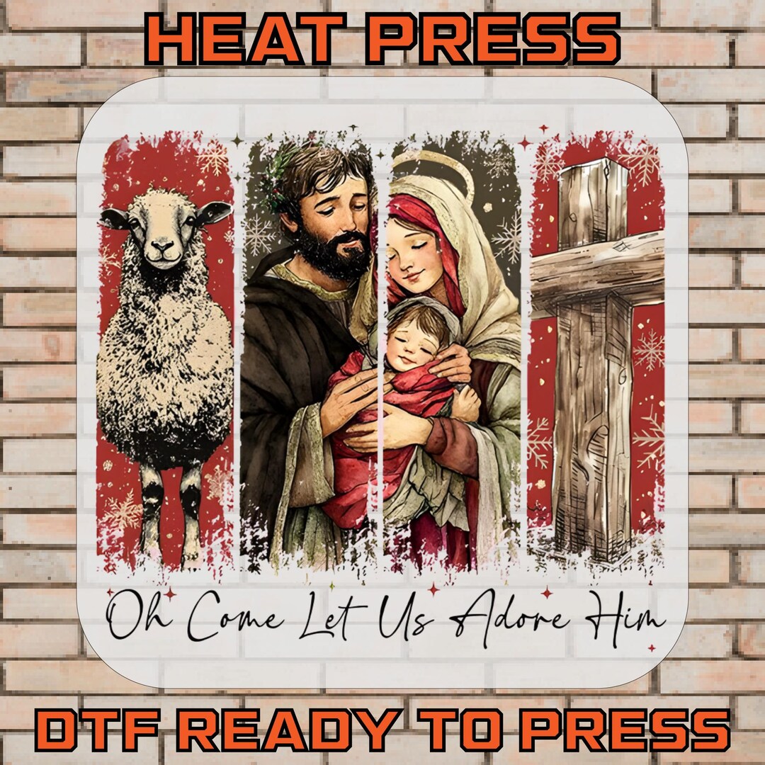 Christian Nativity DTF Transfer | Religious Christmas Shirt Design ...