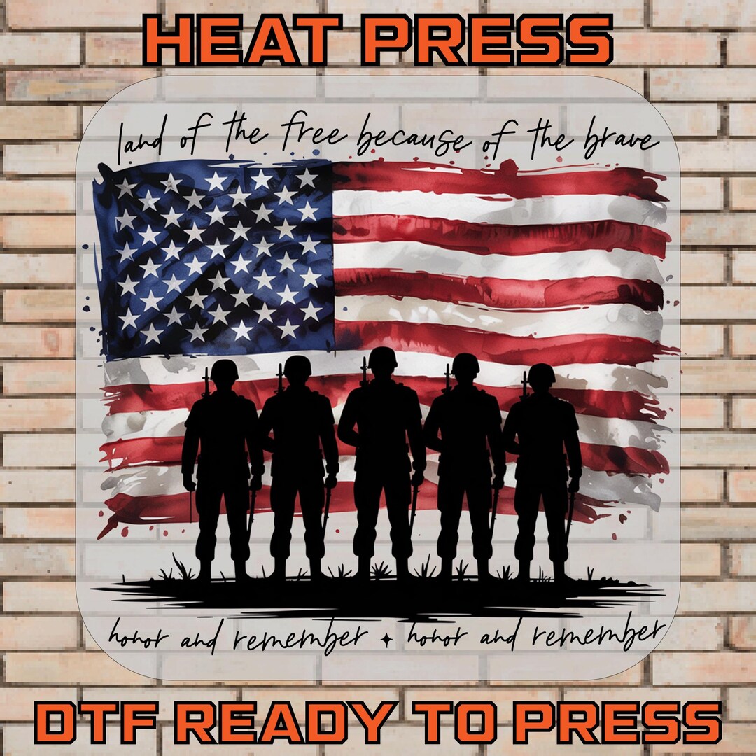 Patriotic Soldier Flag DTF Transfer, USA Army Ready to Press, Military ...