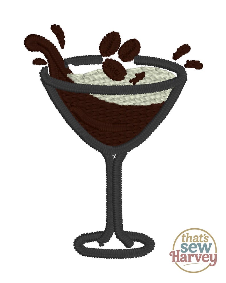 4 Sizes Espresso Martini Embroidery Design, Sloshy Espresso Martini ...