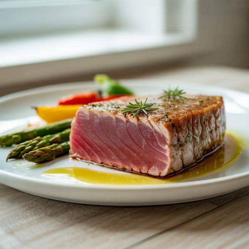 Pan-fried Tuna Steak Recipe: Gourmet Seafood (digital Download) - Etsy