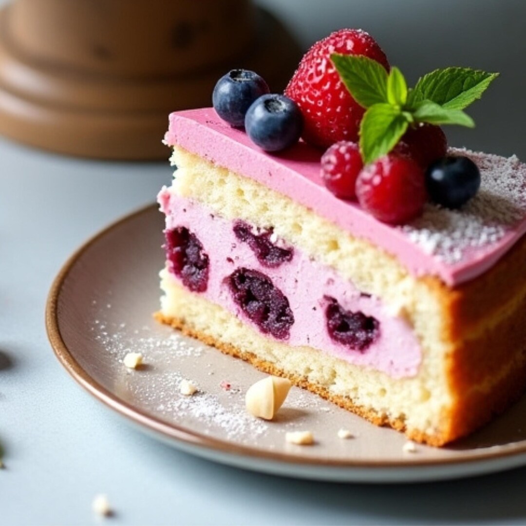 Best Recipe Berry & Hazelnut Cake With Flavored Cream Easy to Download ...