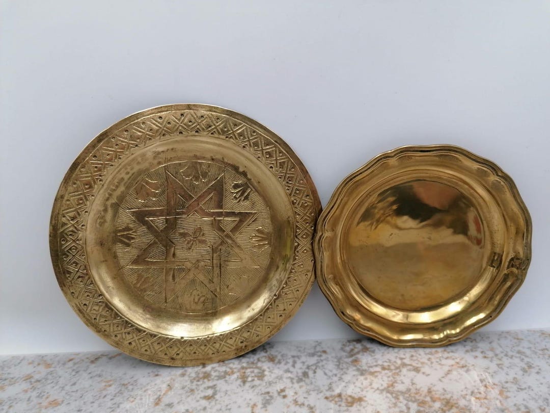 Vintage Small Brass Plate, Plate From India, Carved Brass Plate. - Etsy