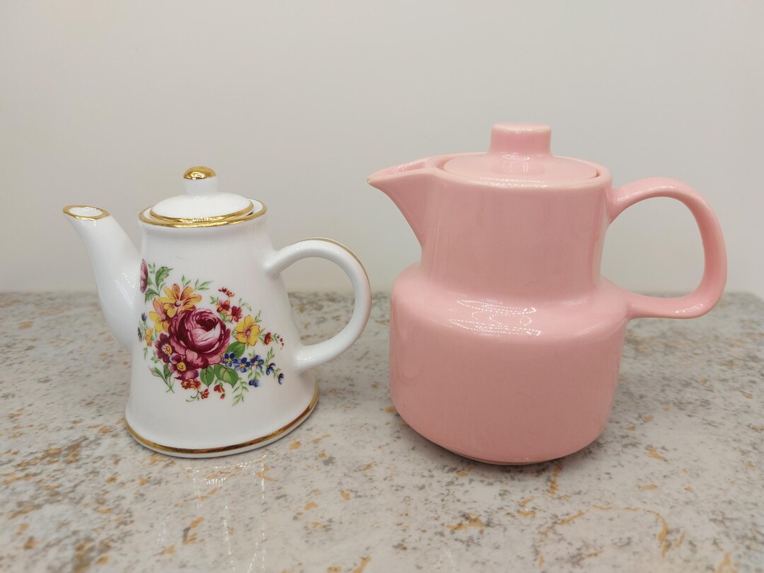Vintage Ceramic Mini Teapots. Floral Gold Portugal. Pink Germany ...