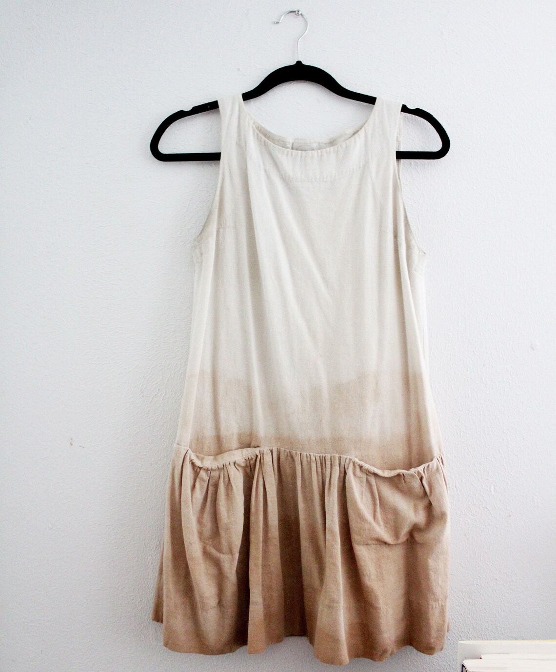 Ombre Onion Skin Dyed Linen Shift Dress | Etsy