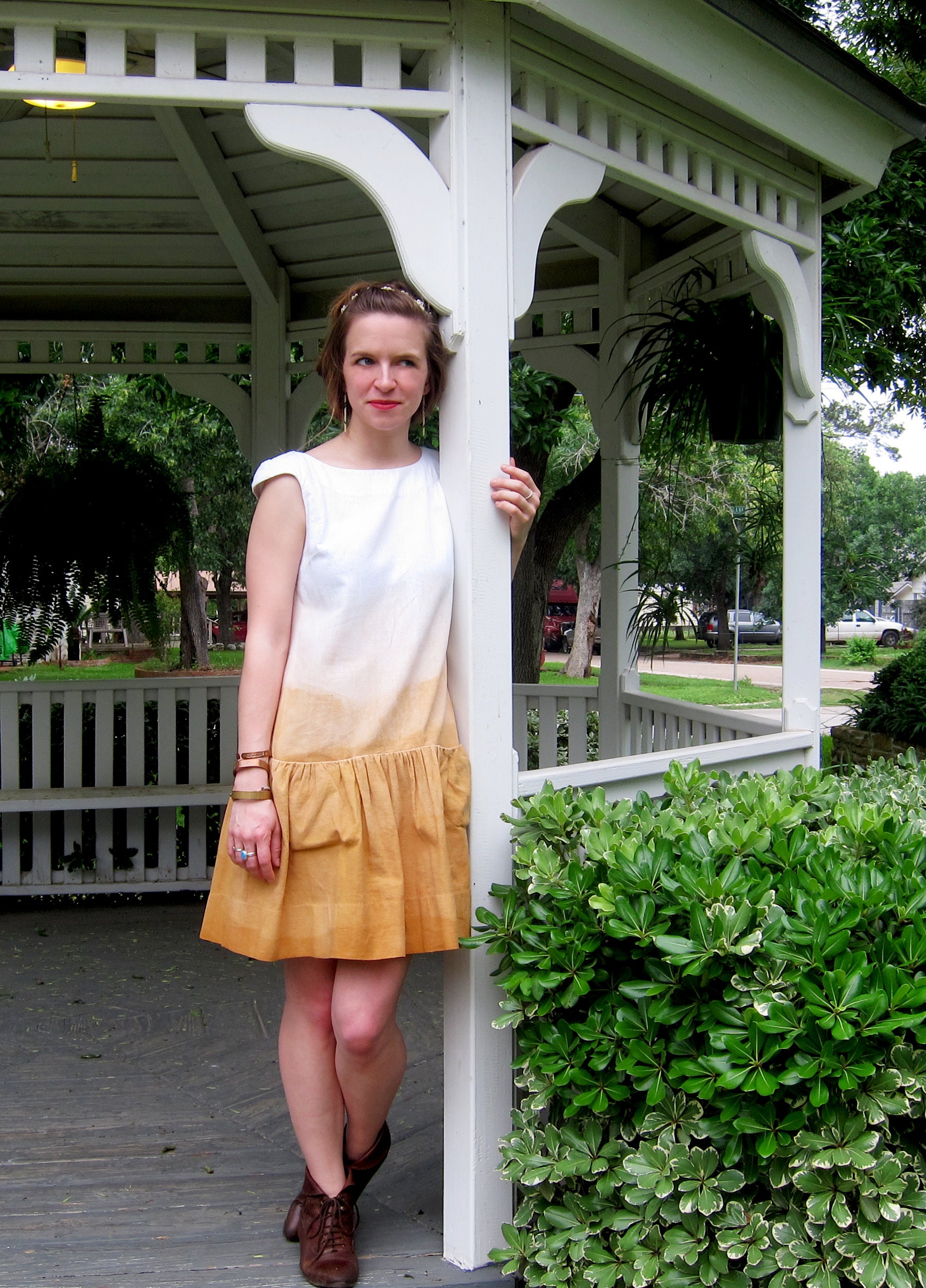 Ombre Onion Skin Dyed Linen Shift Dress - Etsy