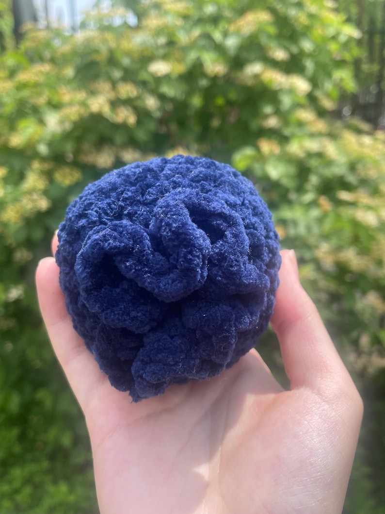 Crocheted Blueberry Plushie: Handmade Polyester Yarn Stuffed Toy - Etsy