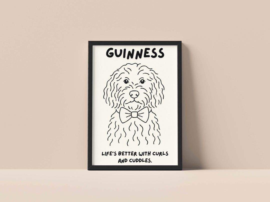 Cockapoo Line Art Print – Minimalist Dog Portrait | Digital Download ...