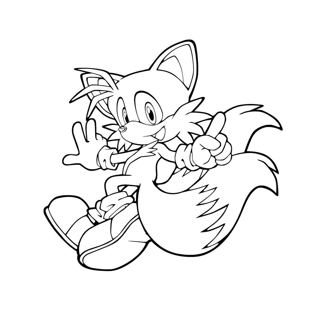Tails SVG PNG | Sonic Character Cut File | Cute Tails Outline for ...
