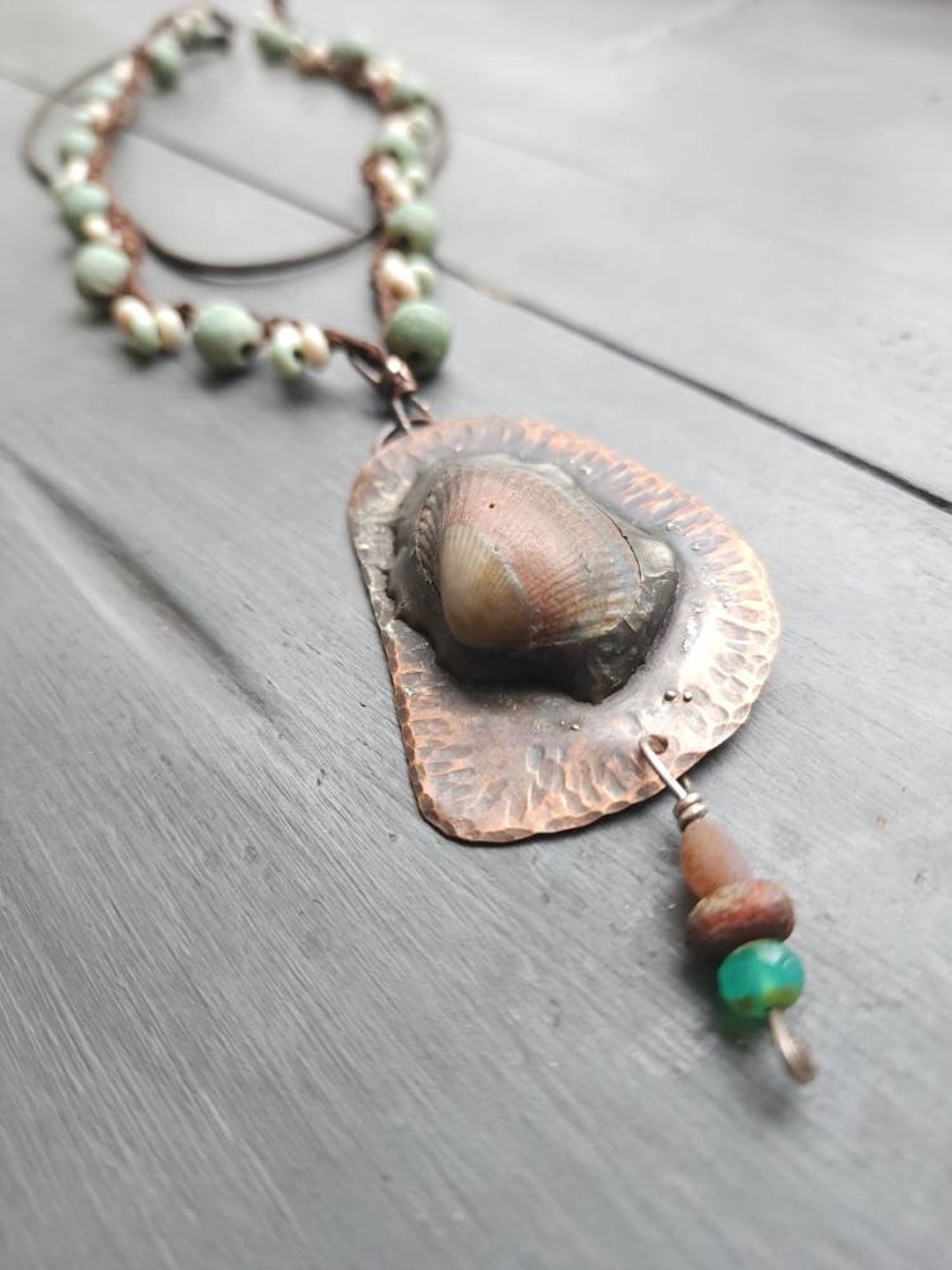 Soldered Shell Beaded Beach Jewelry/shell Jewelry/beach Jewelry/beaded ...