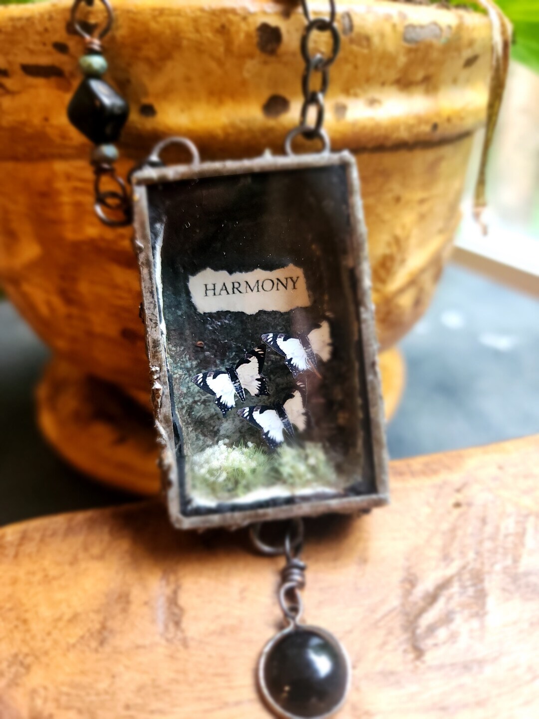 Harmony Moth Necklace/moth Love/artisan Butterfly Necklace/recycled ...