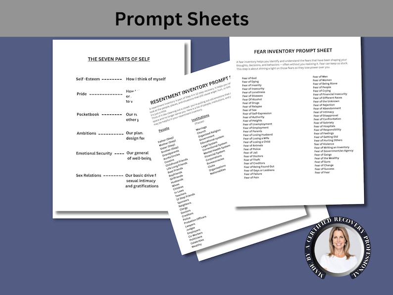 Step 4 Inventory Worksheets, Addiction Recovery Self Help Worksheet, 12 ...