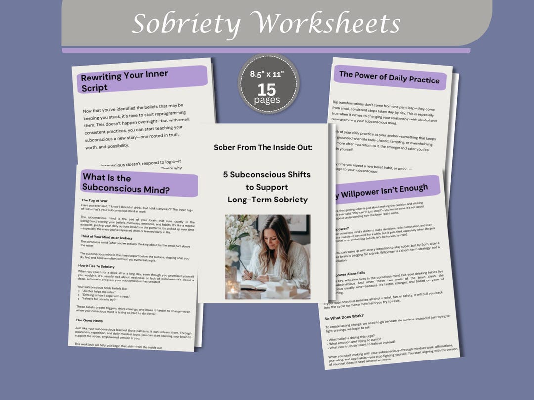 Sobriety Worksheets Sobriety Guide Recovery Guide Mindful Healing ...