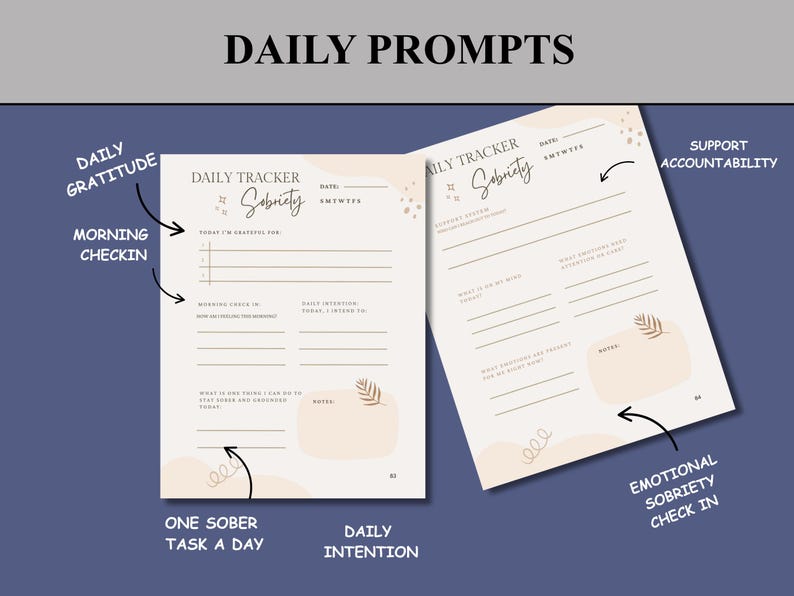 Sobriety Journal Printable Wellness Tracker PDF Download Recovery ...