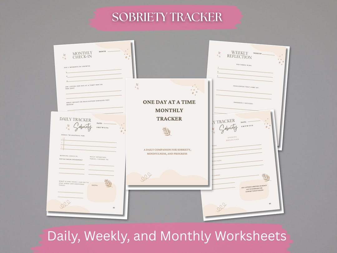 Sobriety Journal Printable Wellness Tracker Daily Reflection Page ...