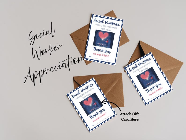 Social Worker Card Printable Thank You Note Digital Download Instant ...
