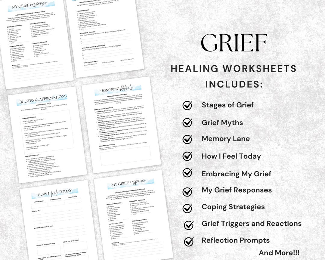 Grief Journal Printable Healing Guide Through Grief Support Download ...
