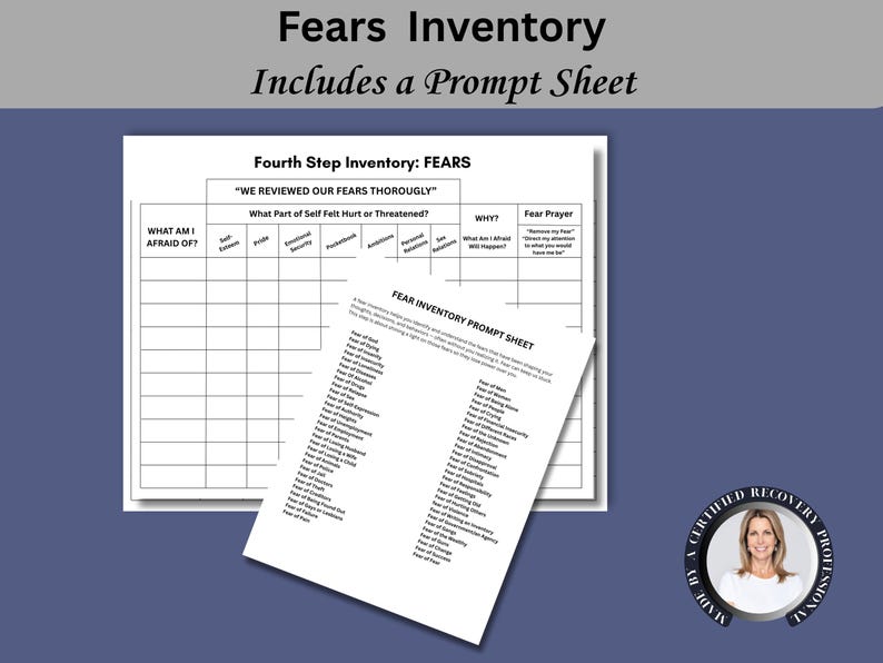 Step 4 Inventory Worksheets, Addiction Recovery Self Help Worksheet, 12 ...
