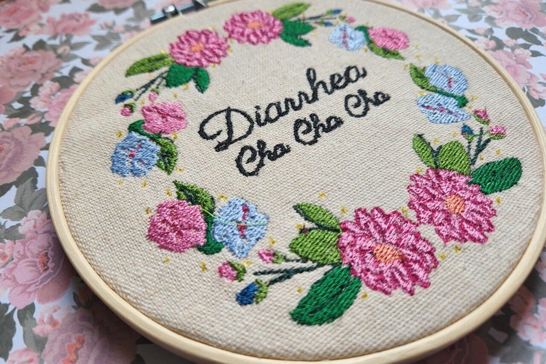 Diarrhea Cha Cha Cha Bathroom Embroidery Bathroom Art Funny - Etsy Canada