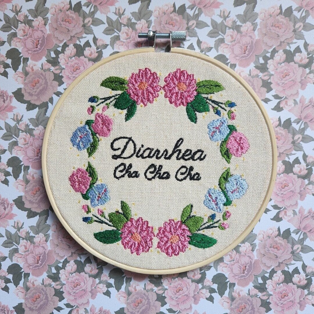 Diarrhea Cha Cha Cha, Bathroom Embroidery, Bathroom Art, Funny ...