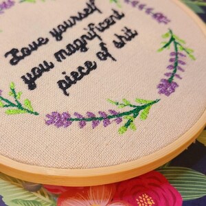 Love Yourself Embroidery Hoop, Funny Embroidery Hoop, Offensive ...