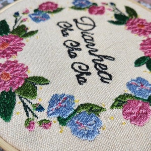 Diarrhea Cha Cha Cha, Bathroom Embroidery, Bathroom Art, Funny ...