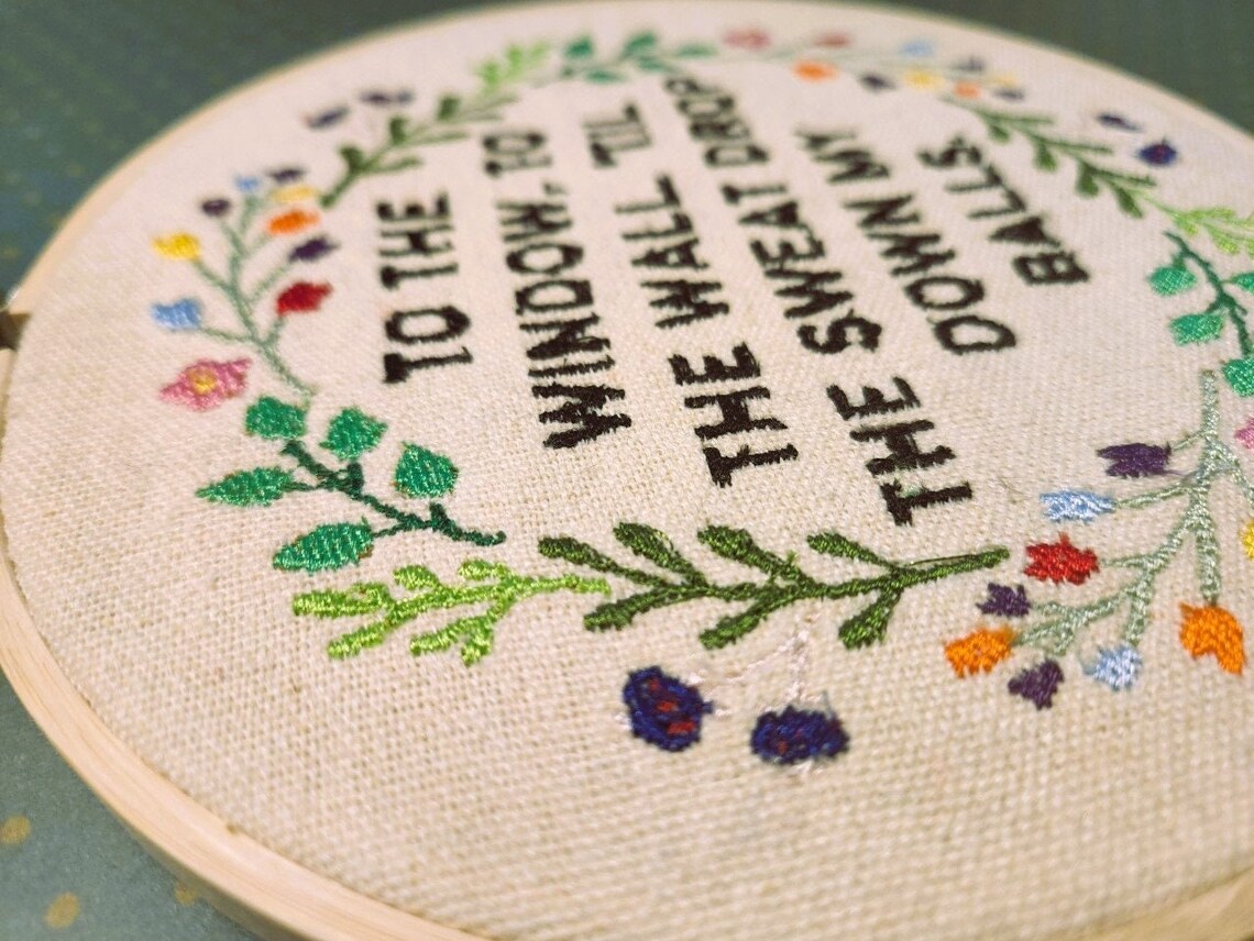 To the Window to the Wall Funny Embroidery Rude Embroidery - Etsy