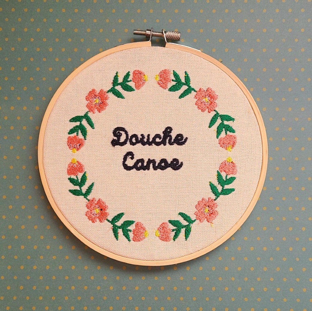 Douche Canoe Embroidery Hoop, Finished Embroidery Hoop, Complete ...