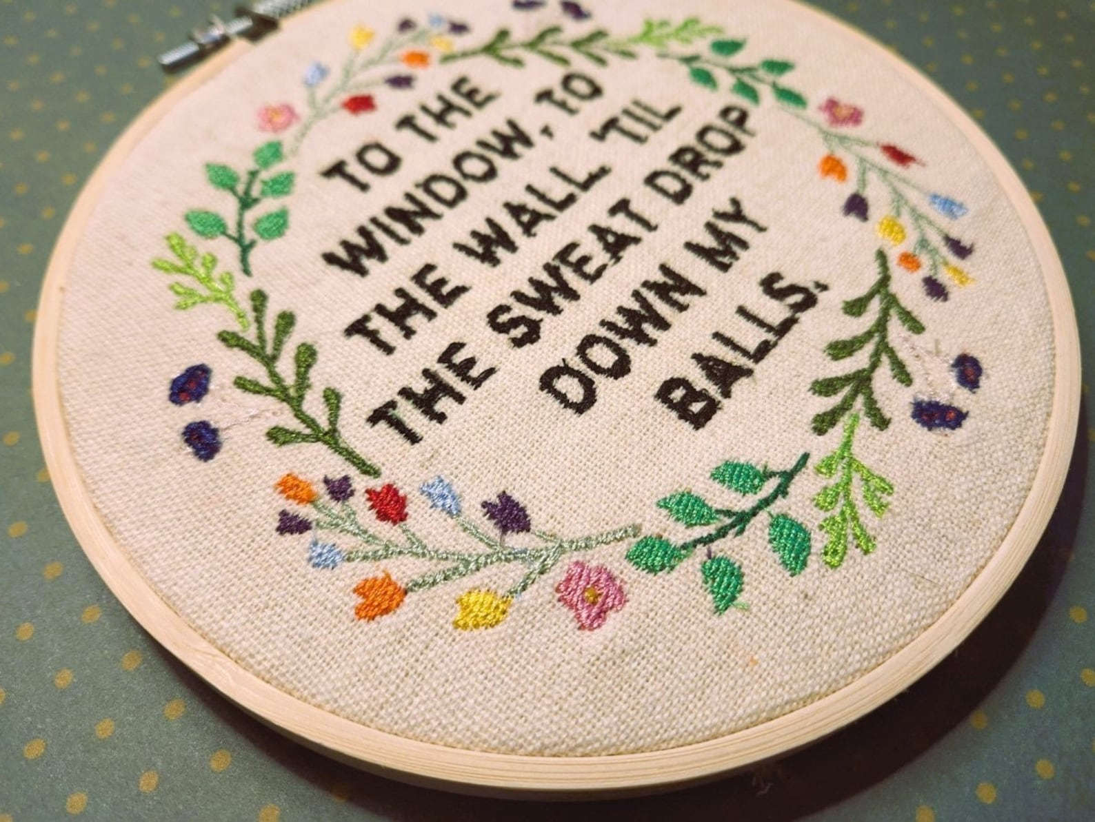 To the Window to the Wall Funny Embroidery Rude Embroidery - Etsy