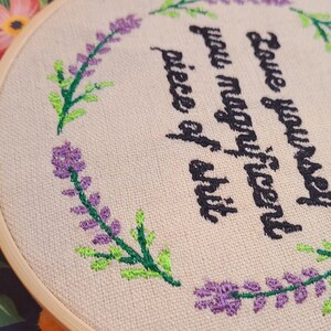 Love Yourself Embroidery Hoop, Funny Embroidery Hoop, Offensive ...