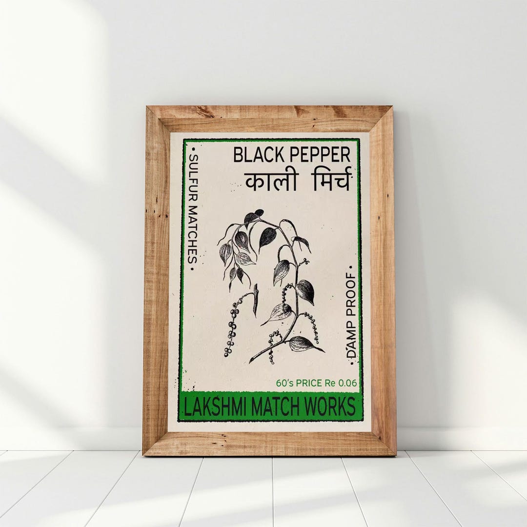 Vintage Indian Matchbox Label Art Print: Lakshmi Canvas Wall Poster - Etsy