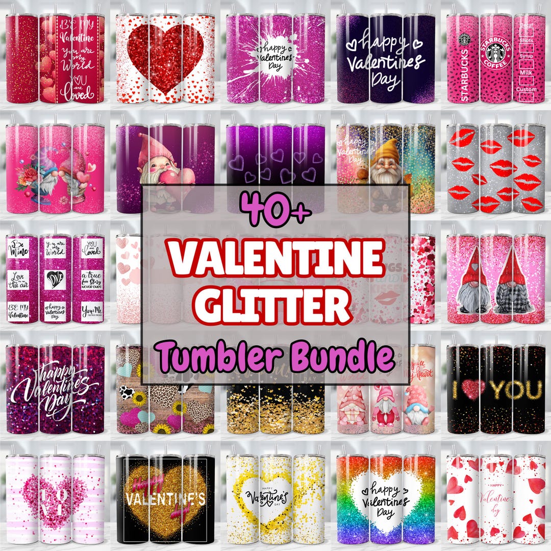40+ Valentine Glitter Digital Paper, Seamless Heart Glitter Sparkle ...