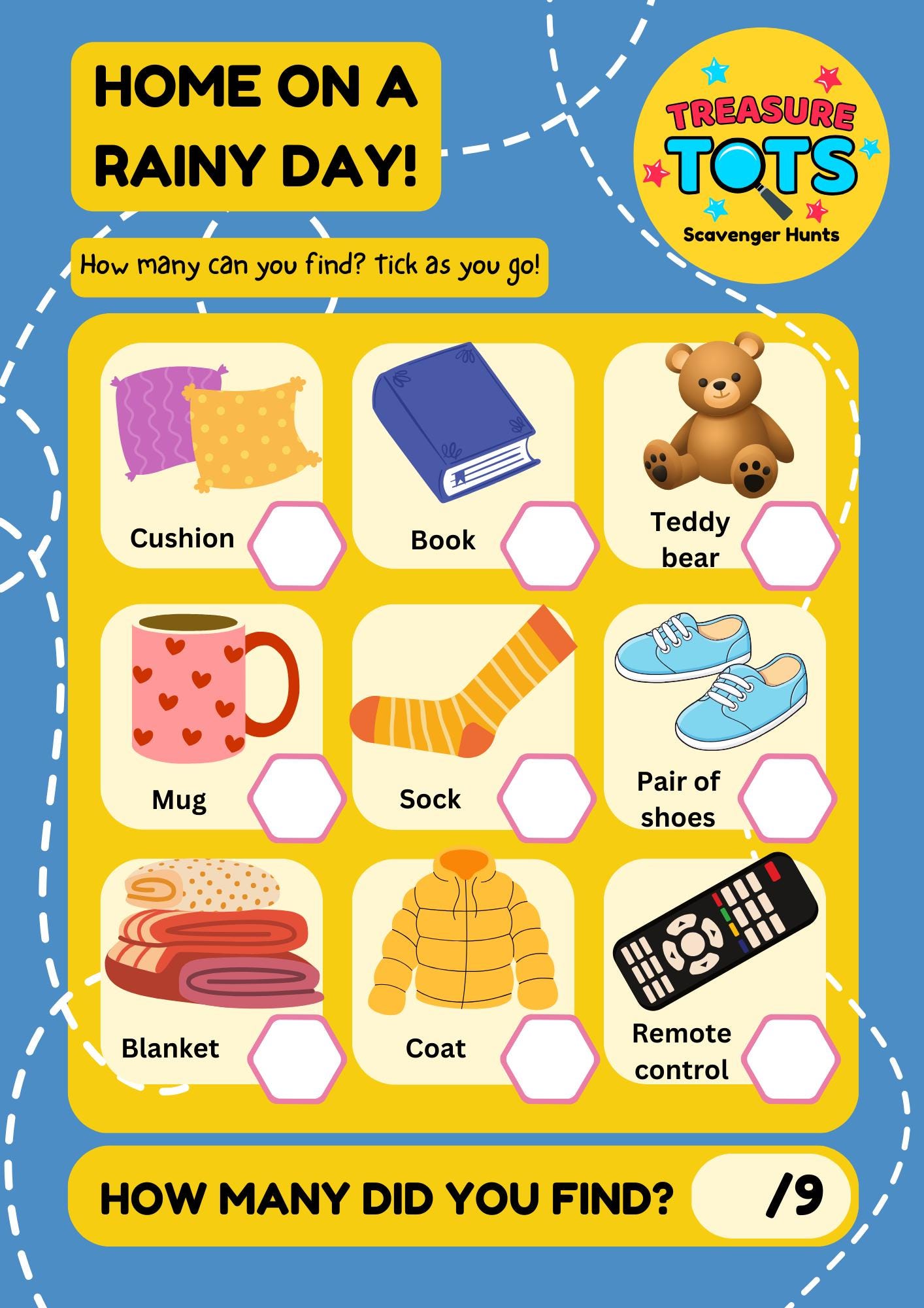 Rainy Day Scavenger Hunt for Toddlers – Indoor Printable Game – Screen ...
