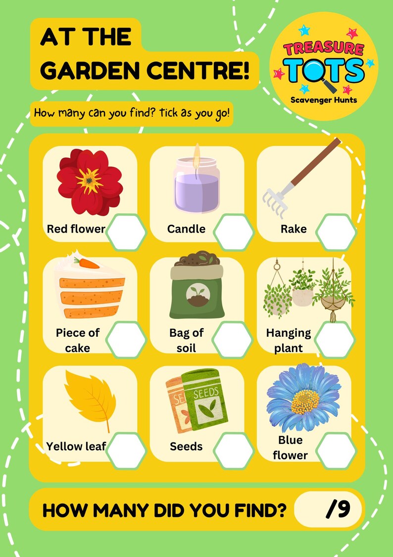 Garden Centre Scavenger Hunt for Toddlers – Printable Screen-free ...