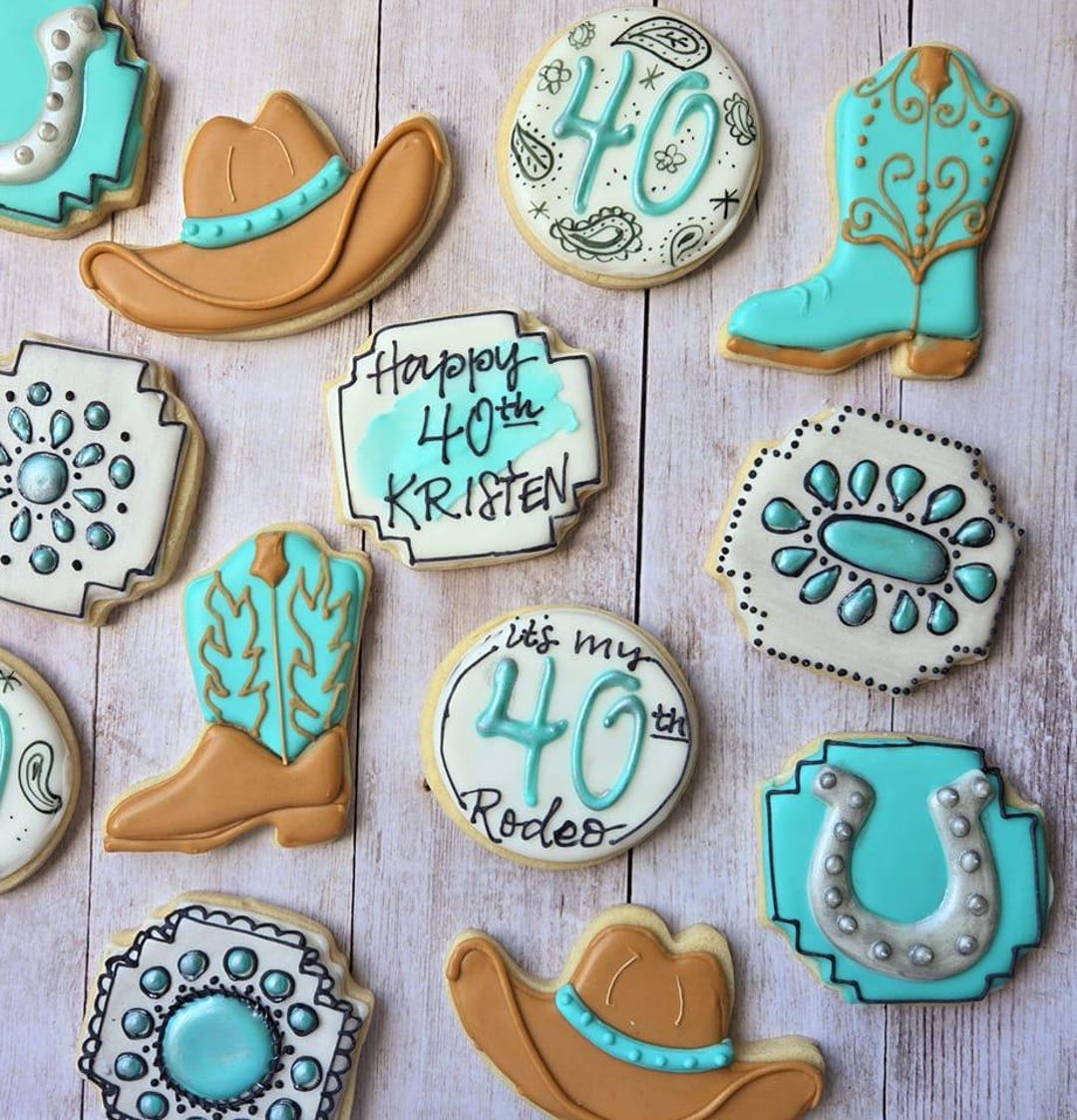 Rodeo Birthday Sugar Cookies | Cowboy Party Favors | Western Theme ...