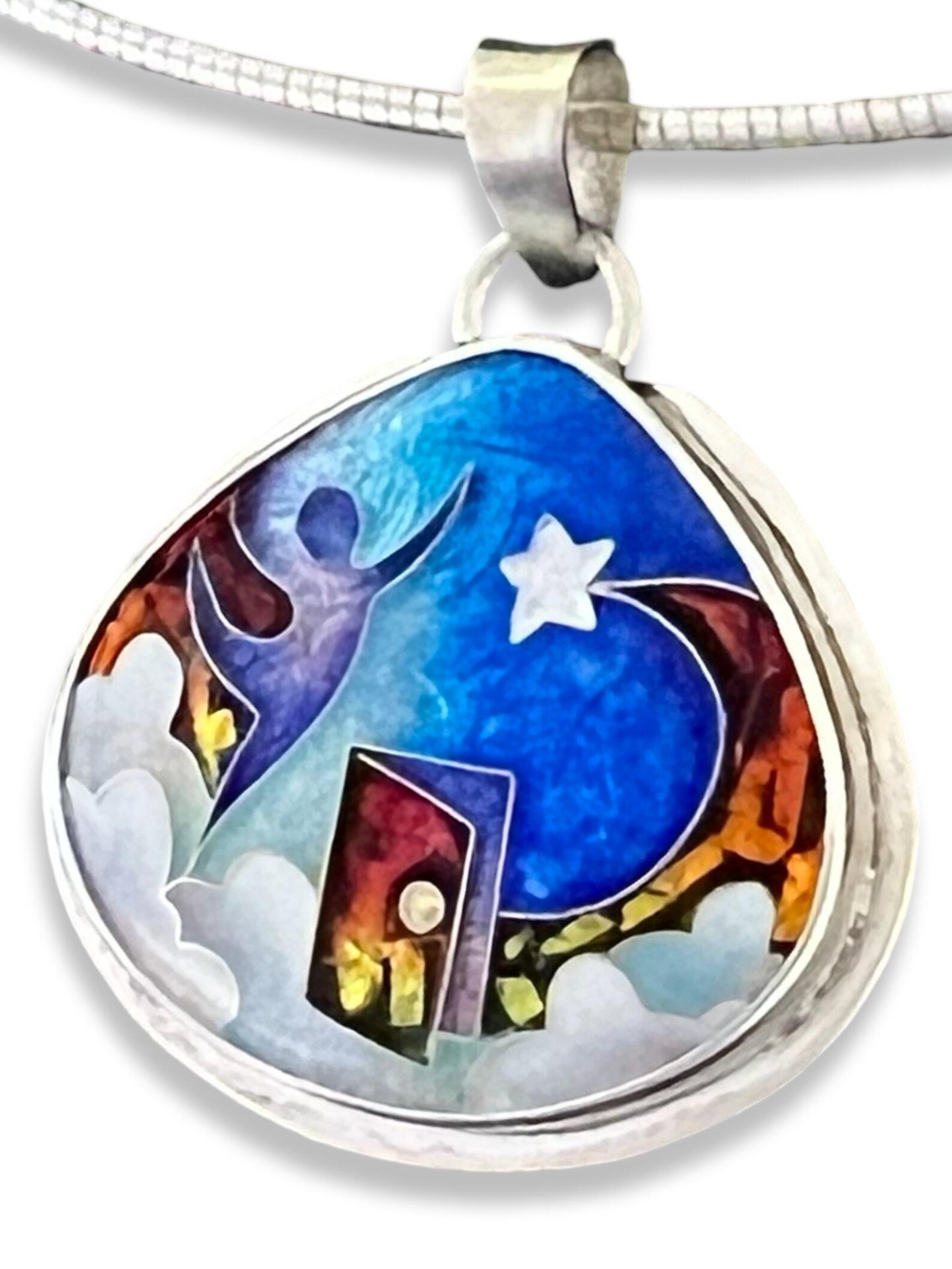 Ricky Frank Dancer With Shooting Star; Medium Marquis Cloisonne Enamel ...