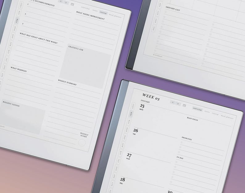 2027 Weekly Planner Template for Remarkable 2 | Monday Start ...