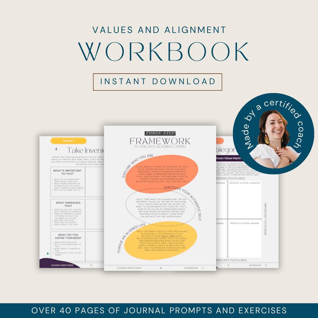 Instant Download Core Values Coaching Workbook - Etsy